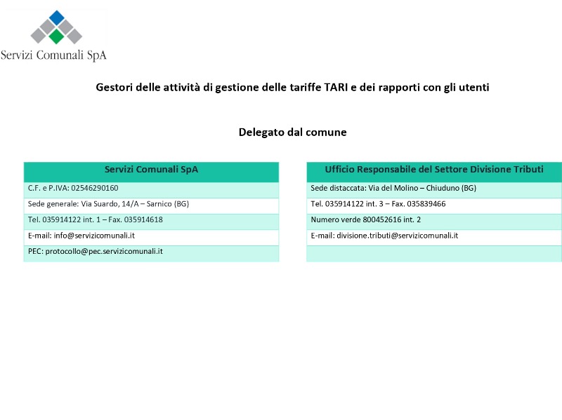 Comune di Solaro - Servizi Comunali SpA